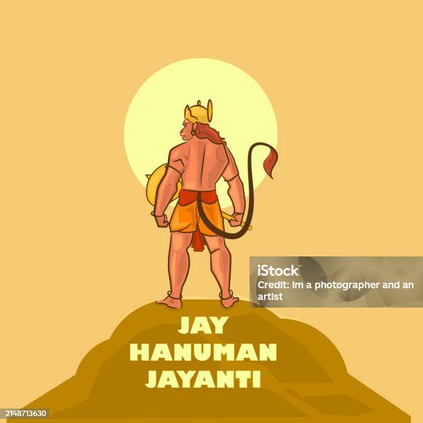 Dewa Hindu Dewa Hanuman Berdiri Di Puncak Gunung Ilustrasi Vektor ... Dewa Hindu Dewa Hanuman Berdiri Di Puncak Gunung Ilustrasi Vektor ...