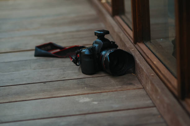 Free Stock Photo of Camera on Wooden Floor Next to Plant | Download ...