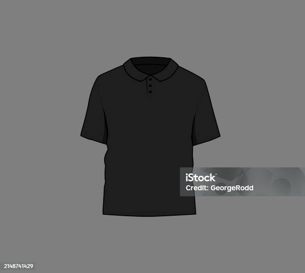 Mockup Kaos Polo Hitam Dasar Tampilan Depan Dan Belakang Template Cetak