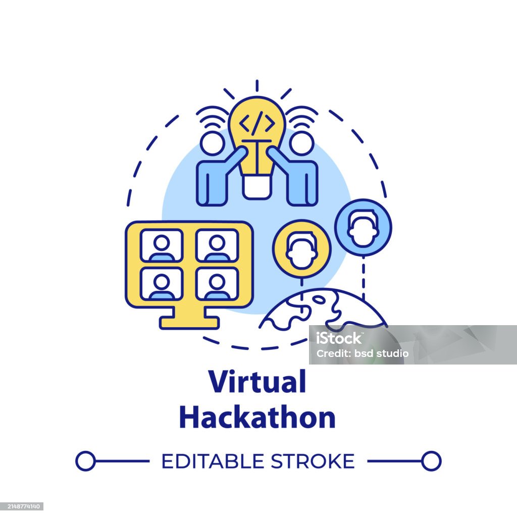 Virtual Hackathon Multi Color Concept Icon Stock Illustration ... Virtual Hackathon Multi Color Concept Icon Stock Illustration ...