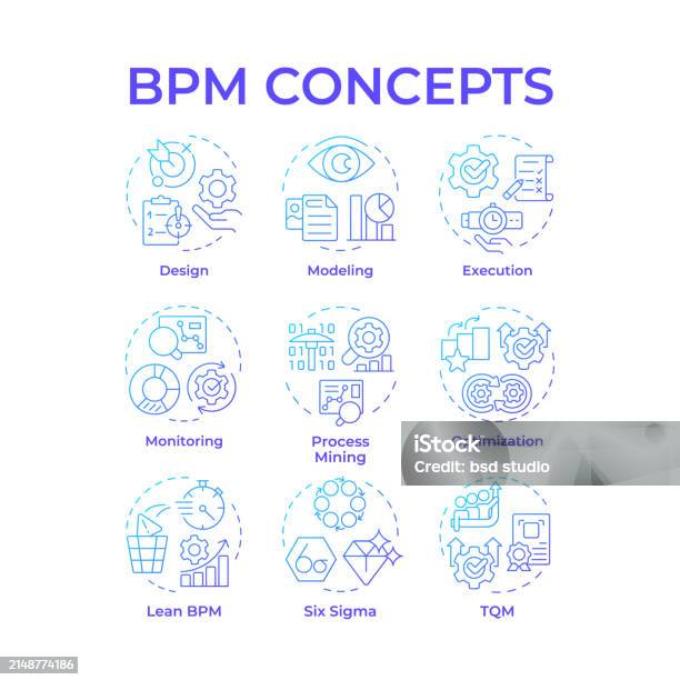 Bpm Blue Gradient Concept Icons Stock Illustration - Download Image Now ... Bpm Blue Gradient Concept Icons Stock Illustration - Download Image Now ...