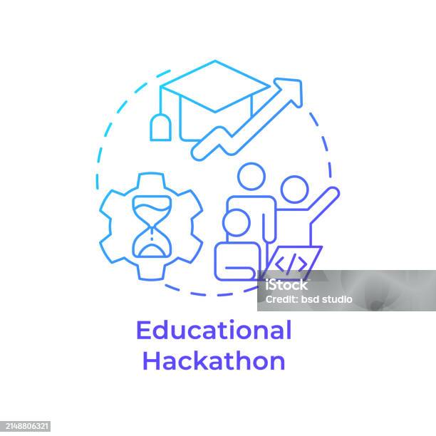 Educational Hackathon Blue Gradient Concept Icon Stock Illustration ... Educational Hackathon Blue Gradient Concept Icon Stock Illustration ...