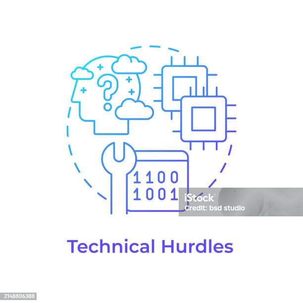 Technical Hurdles Blue Gradient Concept Icon Stock Illustration ... Technical Hurdles Blue Gradient Concept Icon Stock Illustration ...