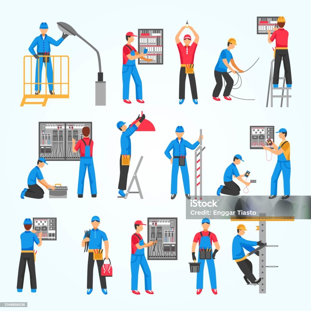 Electric People Decorative Icons Set Stock Illustration - Download ... Electric People Decorative Icons Set Stock Illustration - Download ...