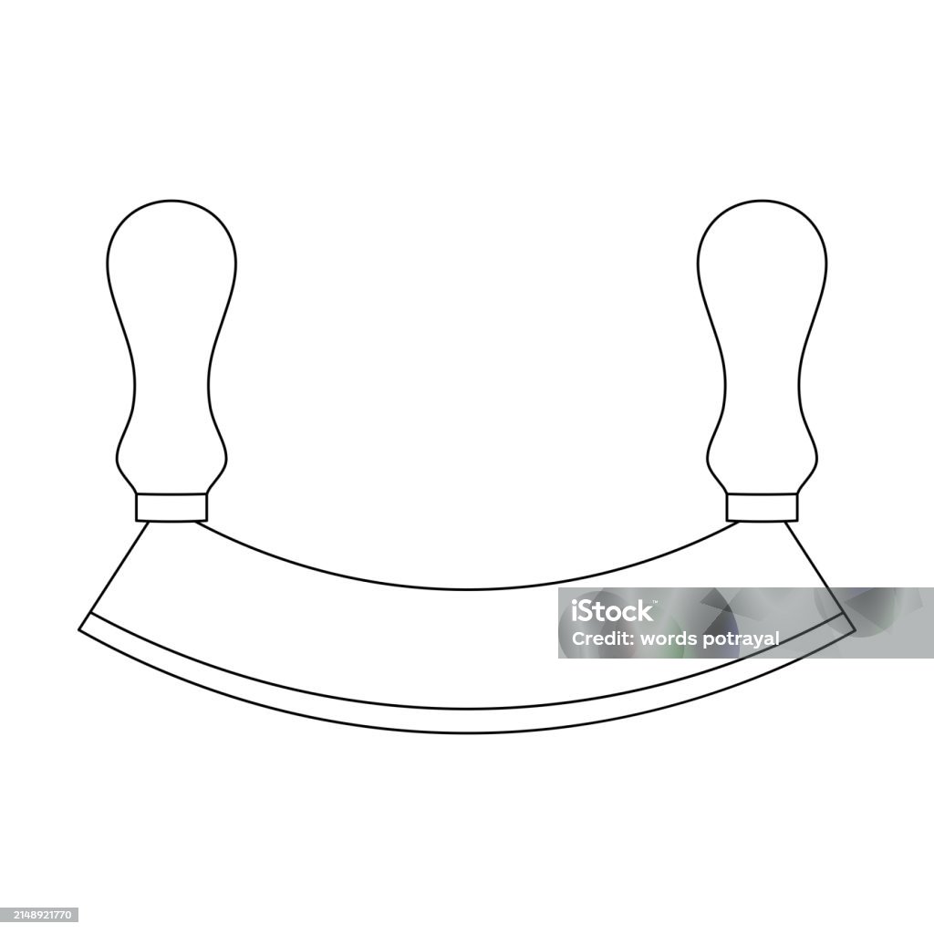 Hand Drawn Cartoon Vector Illustration Pizza Cutter Icon Isolated On