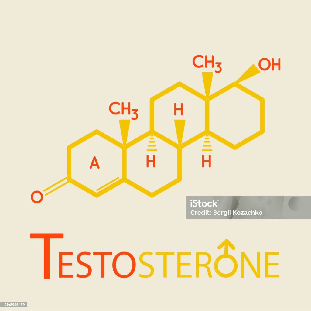 Testosterone Formula Vector Thin Line Icon Of Testosterone Molecular