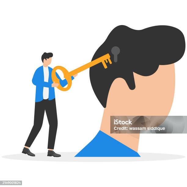 Businessman Holding A Key Unlocking Businessman Mind Unlock And Read ... Businessman Holding A Key Unlocking Businessman Mind Unlock And Read ...