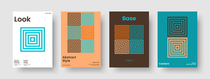 Template Poster Modern Desain Banner Geometris Tata Letak Latar