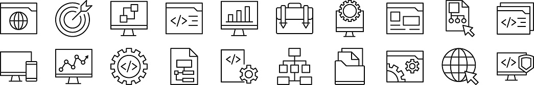 Collection De Contours Symbole De Programmation Trait Modifiable