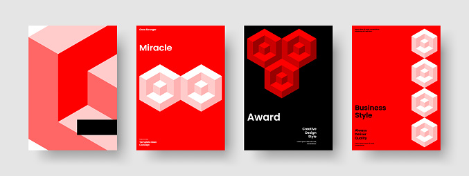 Tata Letak Sampul Buku Geometris Desain Banner Abstrak Template Latar