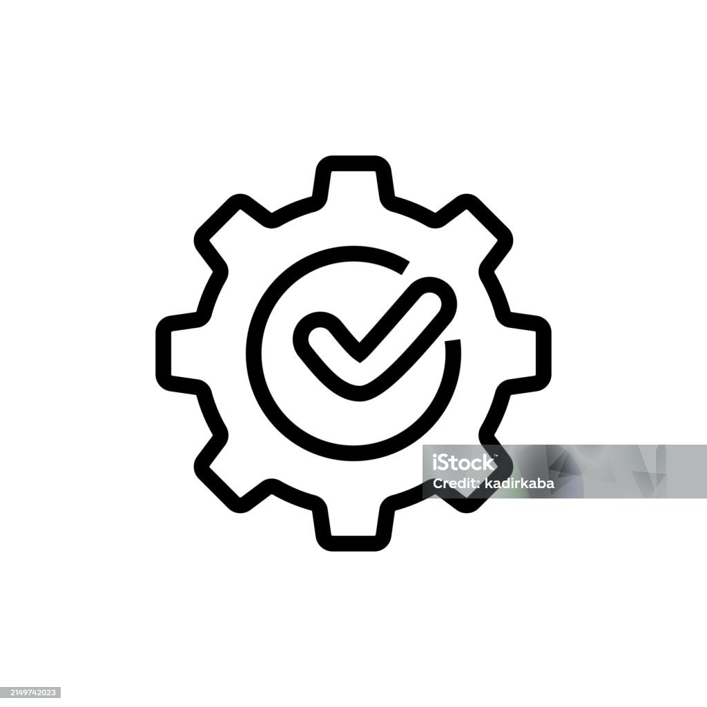 Checkmark Validation And Refusal Line Icon Endorsing Reject Group Of Object Stock Illustration