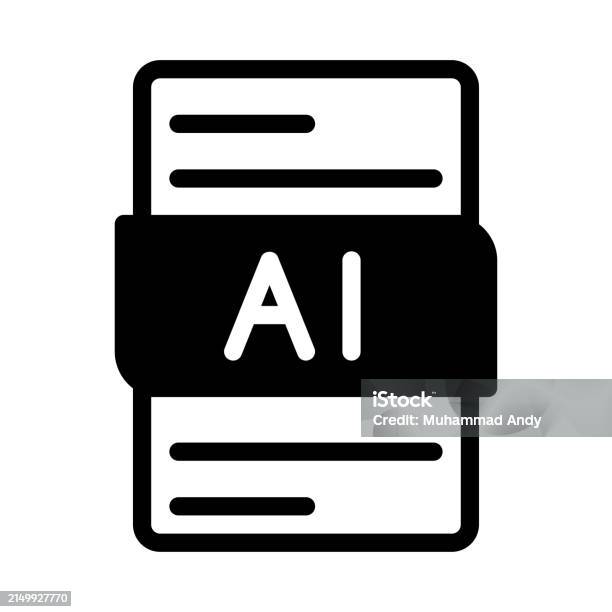 Ikon Jenis File Ai File Dokumen Desain Grafis Dengan Gaya Garis Besar
