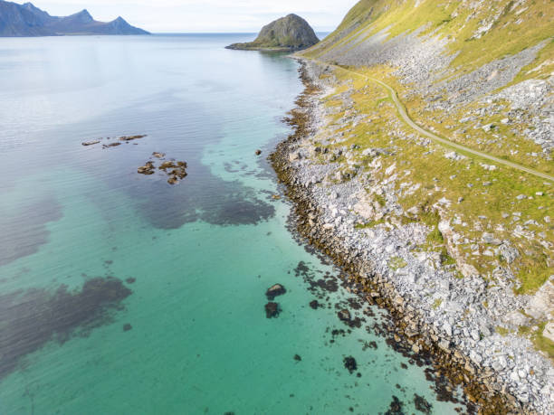 Free Stock Photo of Aerial view of coastal bay and mountains | Download ...