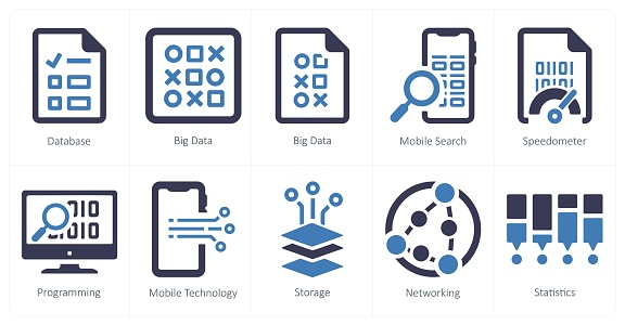 Ilustración de Un Conjunto De 10 Iconos De Big Data Como Base De Datos ... Ilustración de Un Conjunto De 10 Iconos De Big Data Como Base De Datos ...