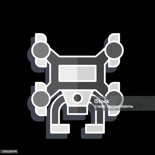 Icône Drone Lié Au Symbole Du Drone Style Brillant Illustration De