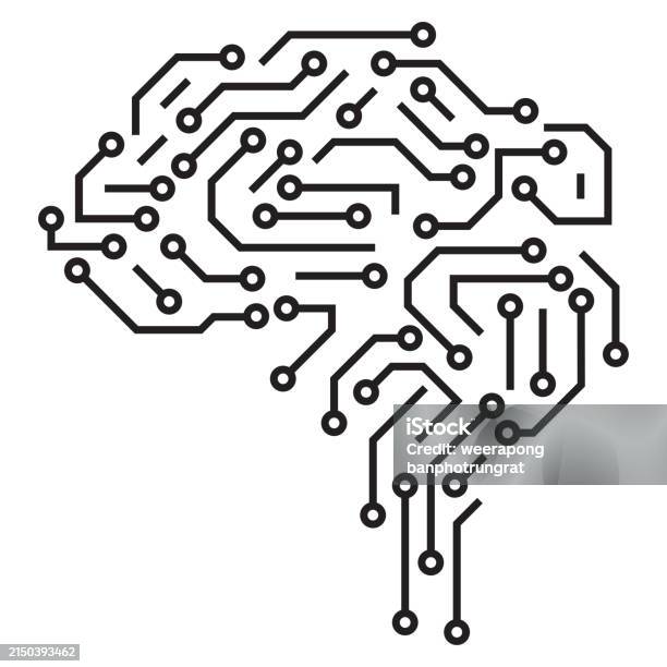 Human Brain With Circuit Artificial Intelligence Concept Intelligent