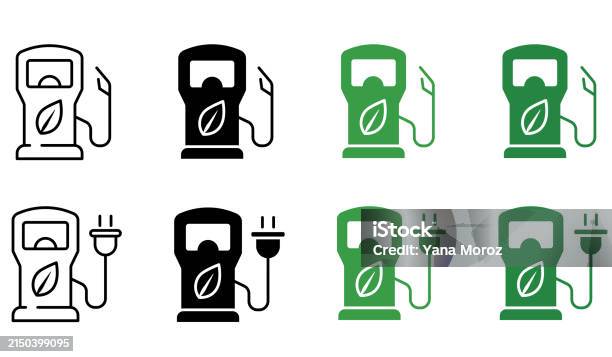 Green Energy Filling Station Eco Plug Vector Icon In Gradient Green ... Green Energy Filling Station Eco Plug Vector Icon In Gradient Green ...