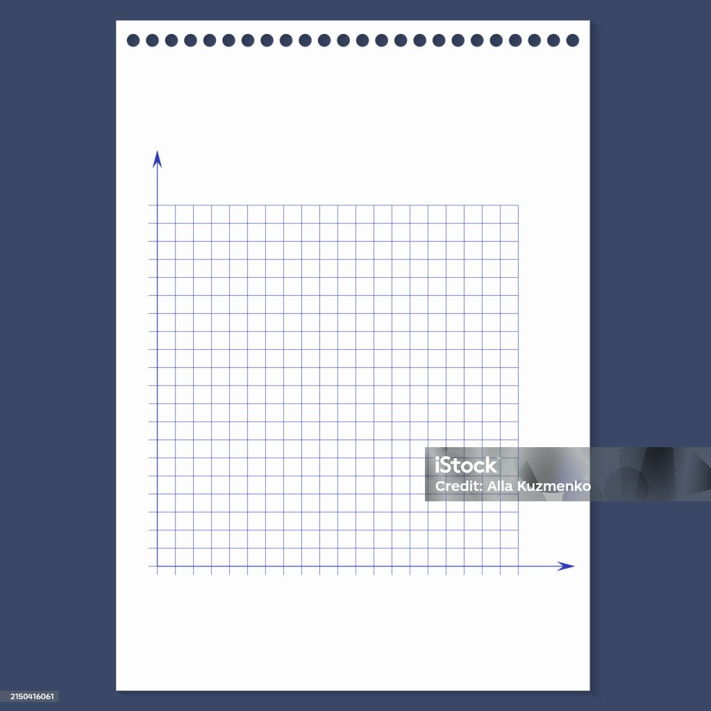 Grid Paper Mathematical Graph Cartesian Coordinate System With Xaxis Yaxis Squared Background