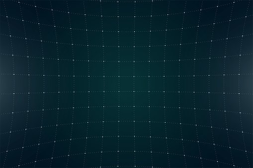 Antarmuka Futuristik Vr Hud Grid Tebal Garis Dan Titik Kepala Ke Atas