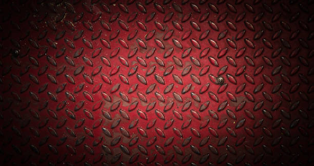Free Stock Photo of Close up of a red diamond steel metal sheet ...