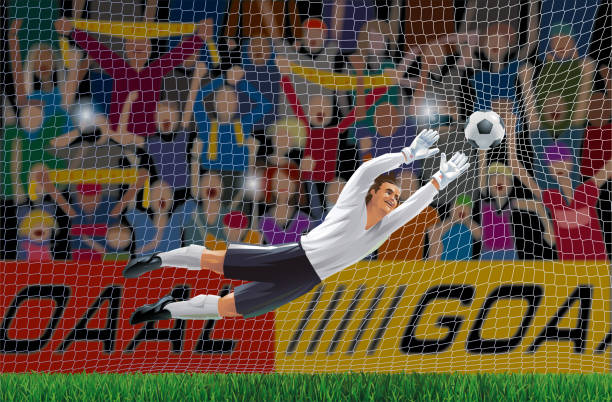 Free Stock Photo of Soccer goalkeeper stretching to stop the ball ...