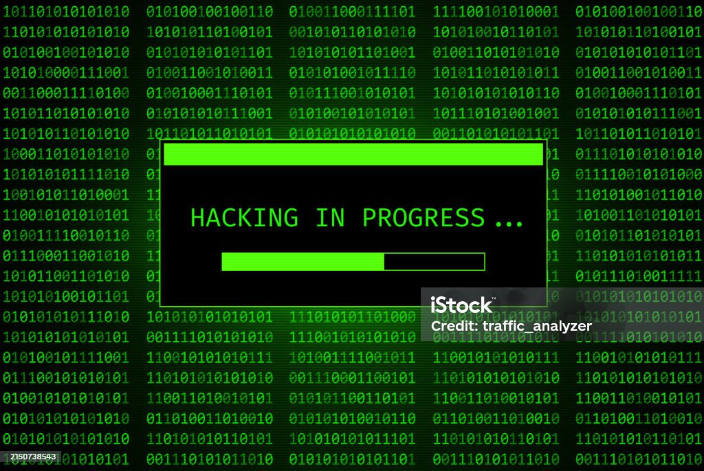Green Code Background Hacking In Progress Stock Illustration Download