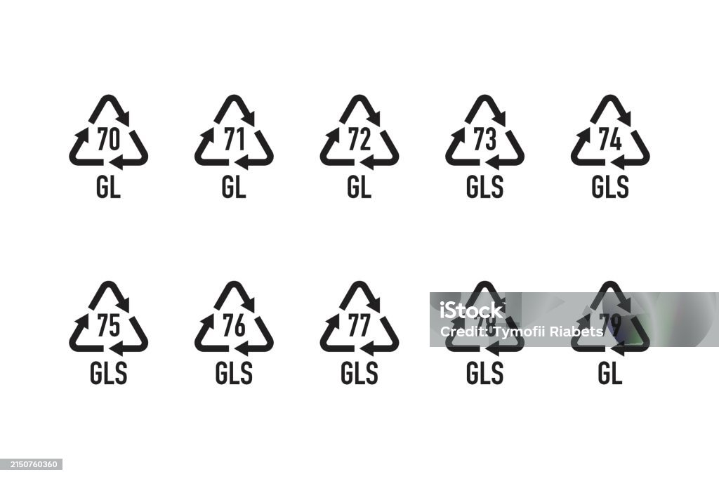 Un Ensemble De Symboles Pour Le Recyclage Du Verre Codes De Recyclage