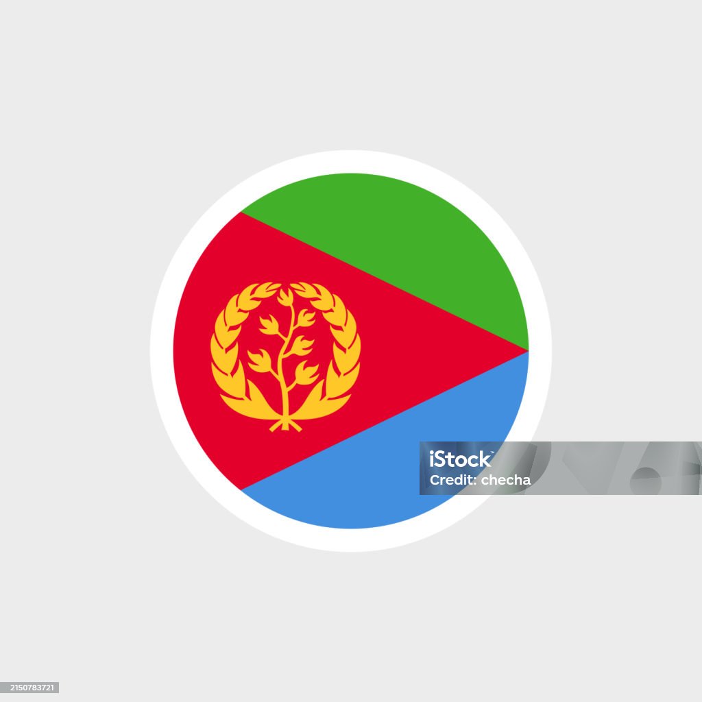 Flag Of Eritrea Eritrean Flag With A Wreath Of Olive Branches Stock