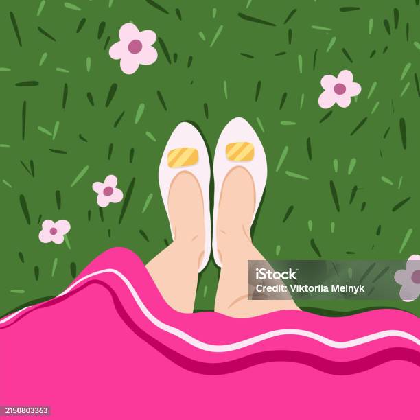 Legs Selfie Top View Stock Illustration Download Image Now Adult