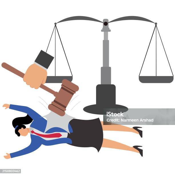 Businesswoman Hit By Hammer Punishment Judge Stock Illustration ... Businesswoman Hit By Hammer Punishment Judge Stock Illustration ...