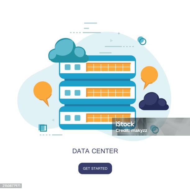 Data Center Cloud Computer Connection Hosting Server Database Flat