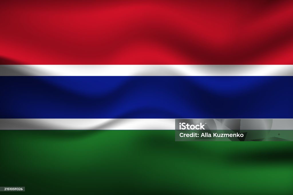 Flag Of Gambia Gambian National Symbol In Official Colors Template Icon