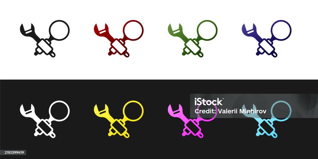 Set Debugging Icon Isolated On Black And White Background Debugging ... Set Debugging Icon Isolated On Black And White Background Debugging ...