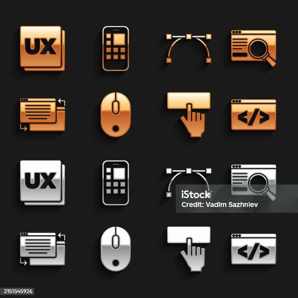 Set Mouse Komputer Desain Ui Atau Ux Pengembangan Ujung Depan Keyboard