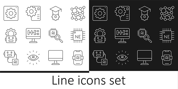 Set Line Artificial Intelligence Ai Processor Cpu Graduation Cap ... Set Line Artificial Intelligence Ai Processor Cpu Graduation Cap ...