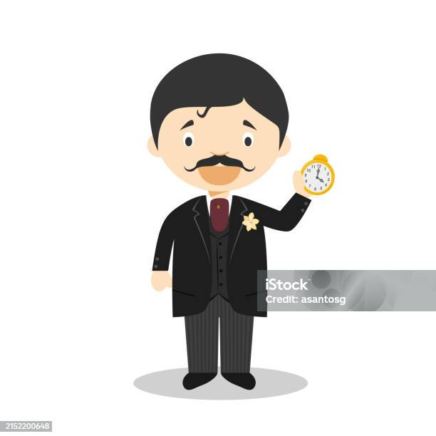 Personnage De Dessin Animé De Marcel Proust Illustration Vectorielle