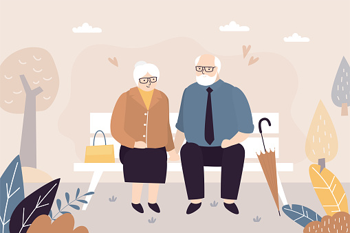 Pasangan Cinta Lansia Kakek Dan Nenek Kaukasia Duduk Di Bangku Di Taman ... Pasangan Cinta Lansia Kakek Dan Nenek Kaukasia Duduk Di Bangku Di Taman ...