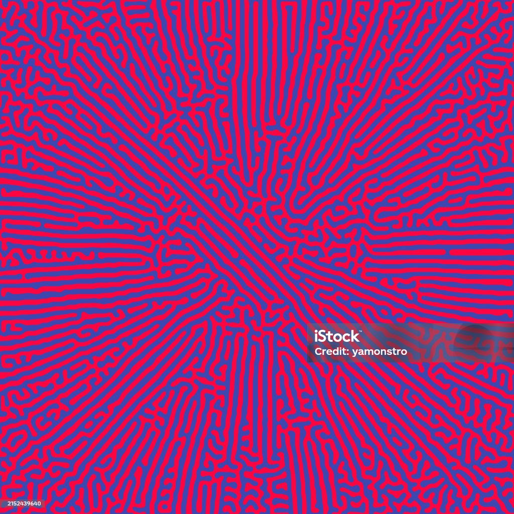 Radial Turing Pattern Reaction Diffusion Texture Vector Red Blue