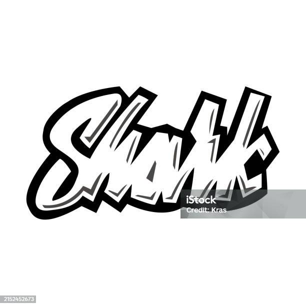 Lettering And Calligraphy Design Shark Inscription Stock Illustration