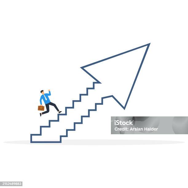 Improvement Or Career Growth Stairway To Success And Growing Income Or