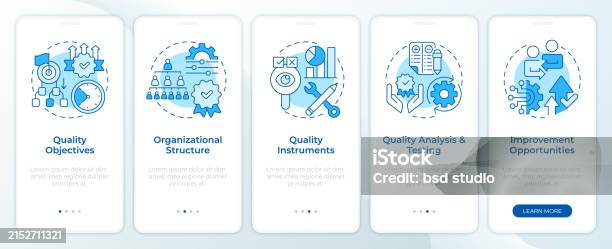 Qms Structure Blue Onboarding Mobile App Screen Stock Illustration Download Image Now Brand