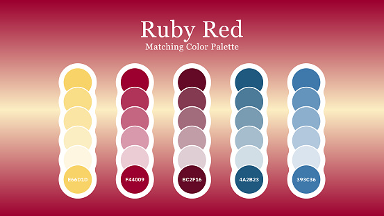 Set Of Ruby Red Color Palette Combination In Rgb Hex Ruby Red Is A