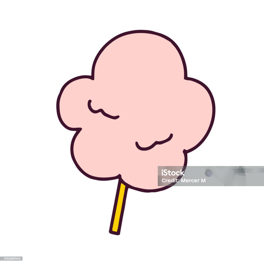 Cotton Candy Illustration Flat Vector Isolated On White Background