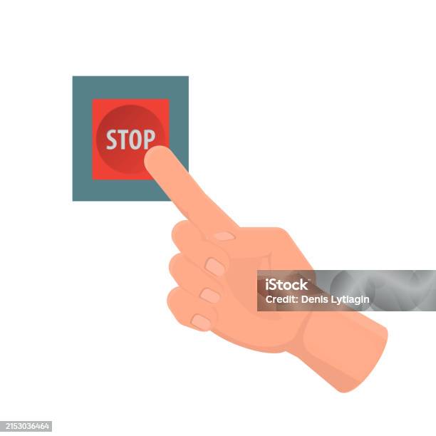 Stop Button Hand Presses The Stop Button Stock Illustration - Download ... Stop Button Hand Presses The Stop Button Stock Illustration - Download ...