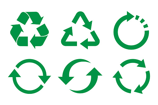 Symbole Dicône Densemble De Recyclage Vert Isolé Sur Fond Blanc Sauver