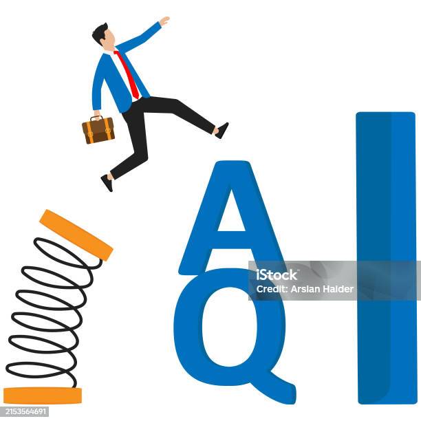 Businessman Jump Spring Across The Growing Bar Chart Adversity And ... Businessman Jump Spring Across The Growing Bar Chart Adversity And ...