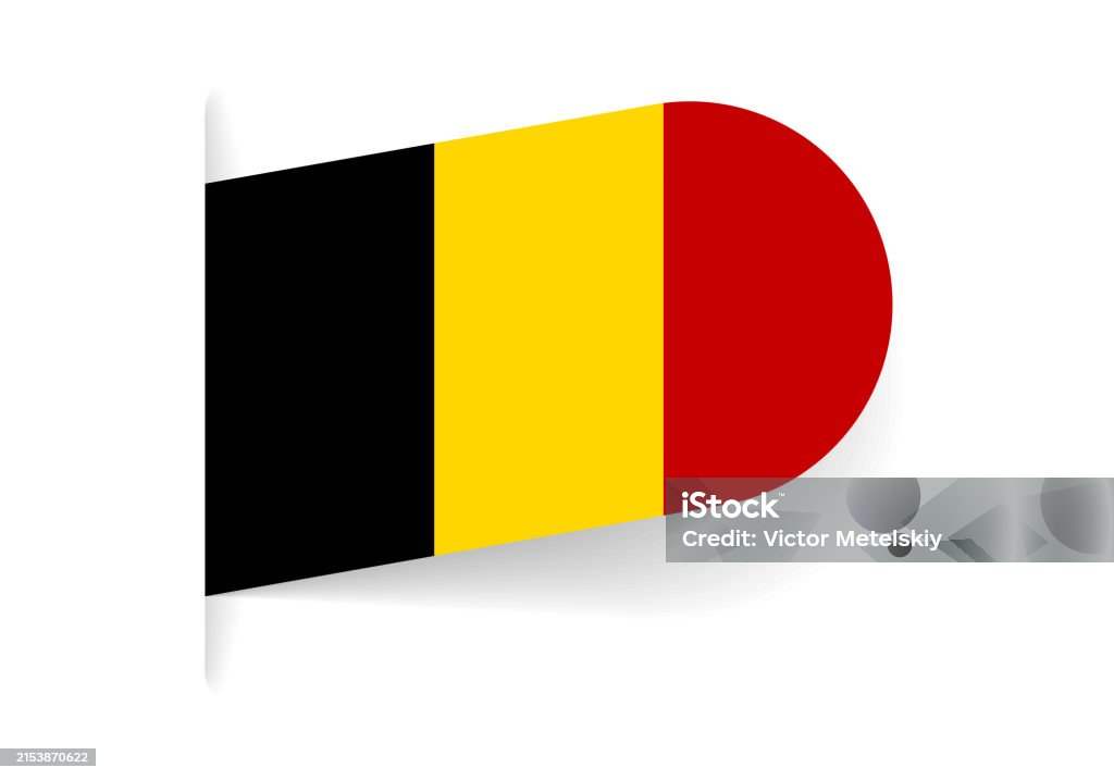 Belgium Flag Icon Logo Or Tag Belgian National Symbol Banner Vector