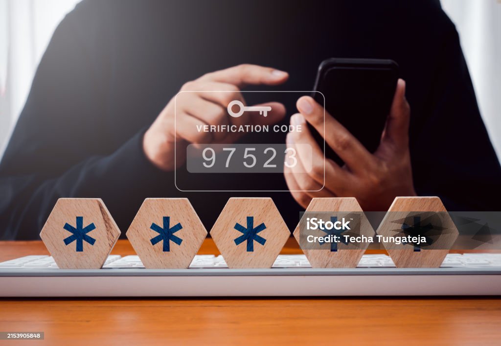 Two Steps Authentication Or 2fa Concept Verification Code Numbers With