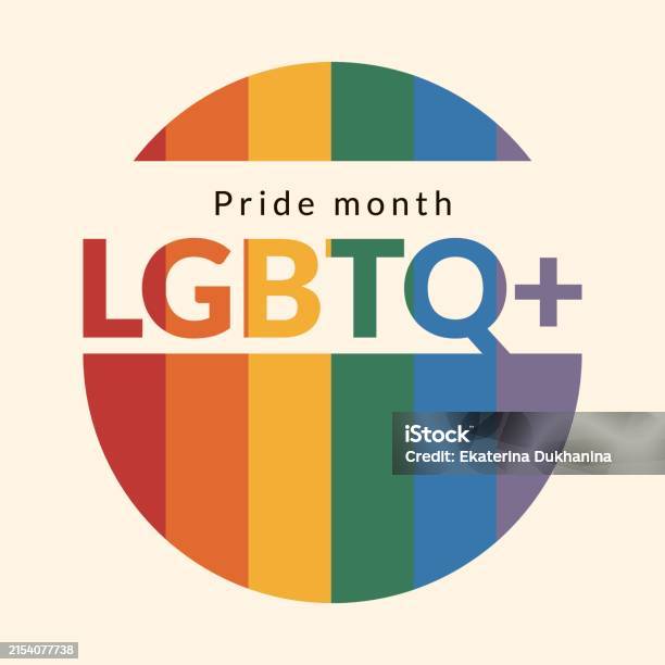 Happy Pride Month Card Lgbtq Poster With Rainbow Background Retro