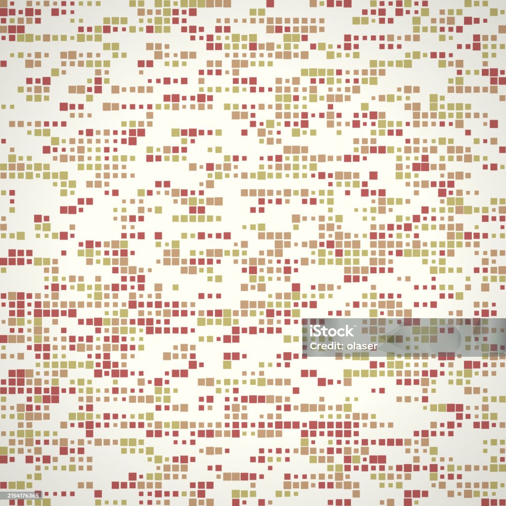 Faded Color Squares In Uneven Matrix Grid Pattern With Gaps Offset By